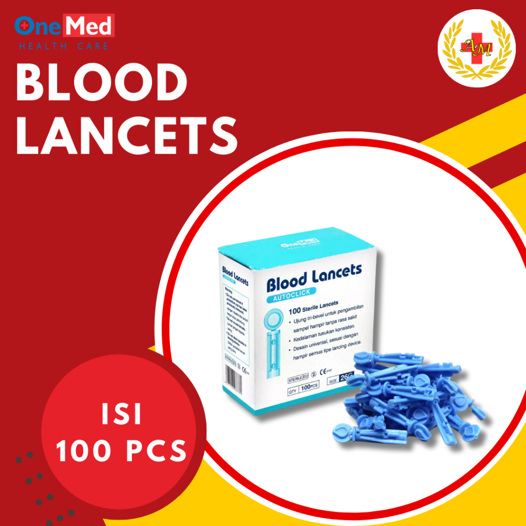 Jual Blood Lancets OneMed isi 100 pcs Jarum Lancet 28G | Shopee Indonesia