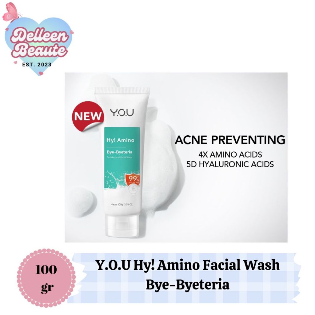 Jual Y.O.U Hy! Amino Bye-Byeteria Facial Wash 100 gr | Shopee Indonesia