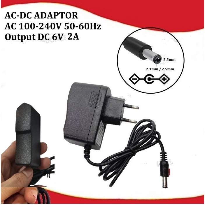 Jual Power suply Adaptor Adapter AC 220v to DC 6V 6Volt 2A 2Amper Power Supply | Shopee Indonesia