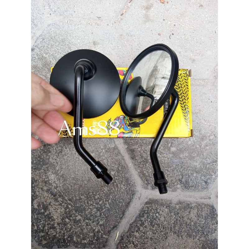 Jual SPION BULAT MINI SPION RETRO BLACK HITAM SPION MOTOR HONDA YAMAHA ...