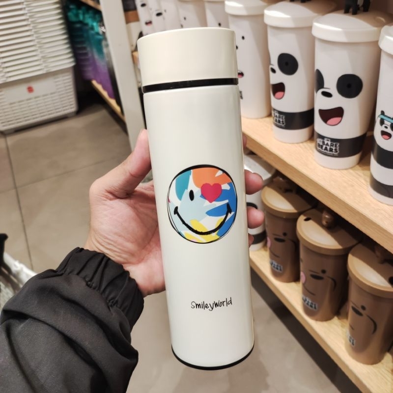 Jual Miniso Botol Minum Smiley World - Collection Heart Smile Stainless ...