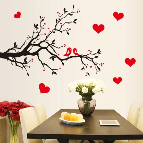 Jual Reliza Wall Sticker Love Bird Tree Ranting Pohon Bunga Sakura Love ...