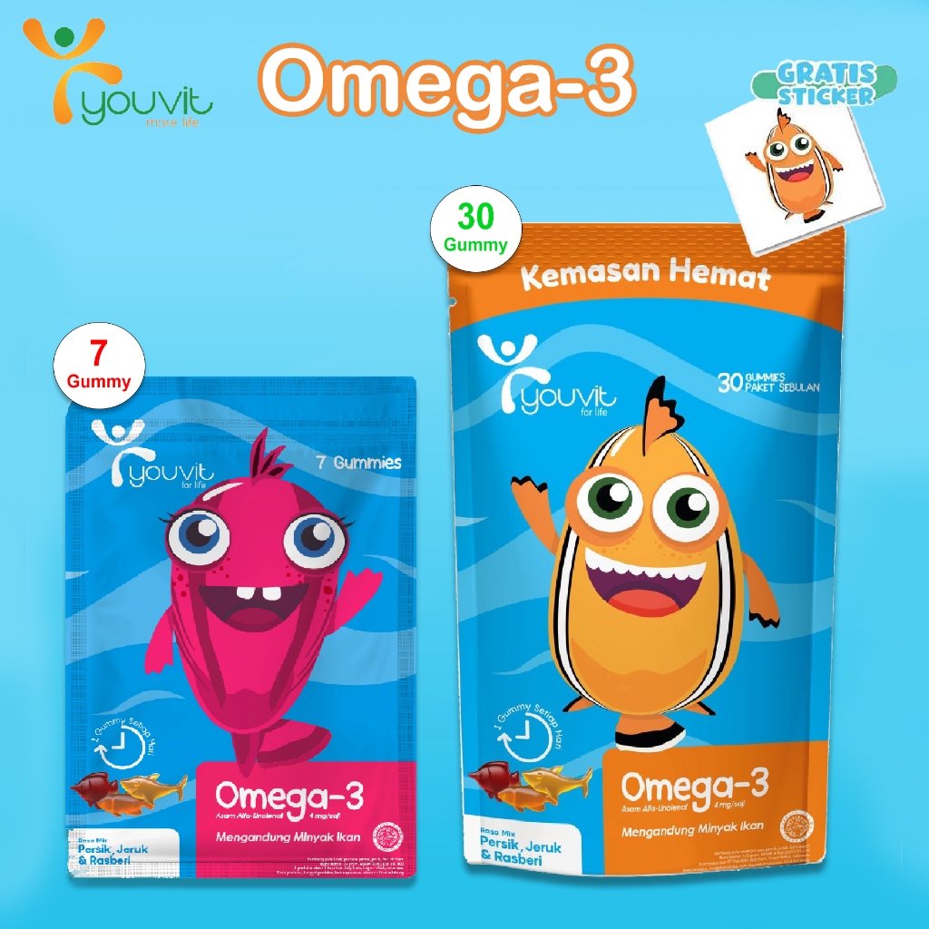 Jual Youvit Omega-3 MultivitaminAnak untuk Tumbuh Kembang, Otak & Mata ...