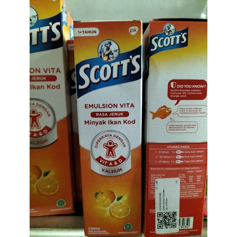 Jual Scotts Emulsion Vita Rasa Jeruk 200ml Exp 2026 | No Box, Original ...