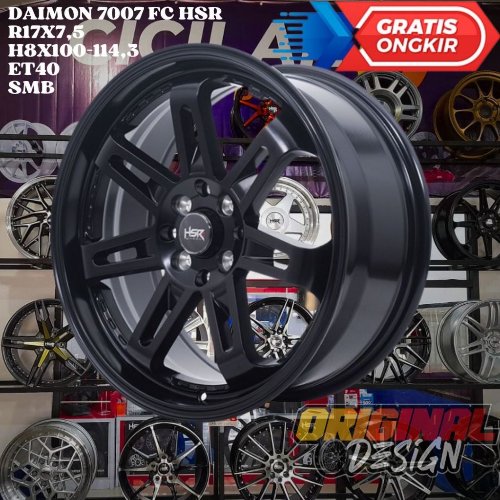 Jual Velg Mobil Ring 17 HSR DAIMON R17 LEBAR 7,5 LUBANG BAUT 4 ET40 BLACK | Shopee Indonesia