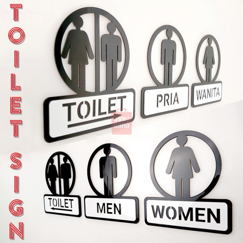Jual Papan Tanda Toilet Pria & Wanita Akrilik Dilengkapi Double Tape ...