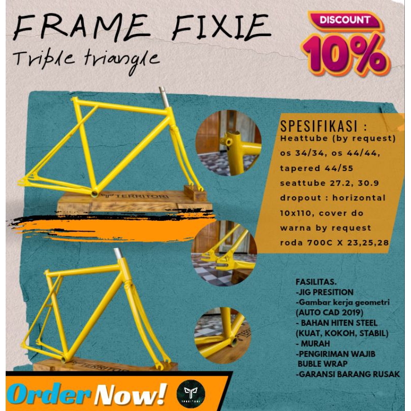 Jual rangka / frame fixie triple triangle custome bisa riquest semaumu ...