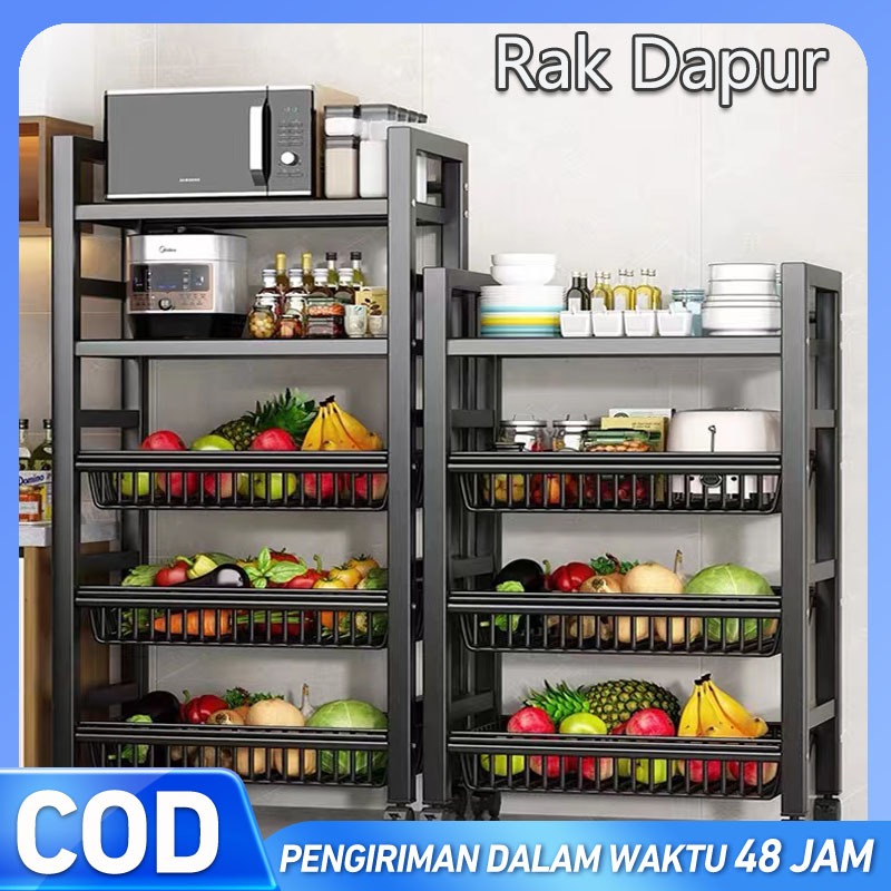 Jual Rak Dapur Berdiri Di Lantai Rak Penyimpanan Sayuran Multi-lapis ...