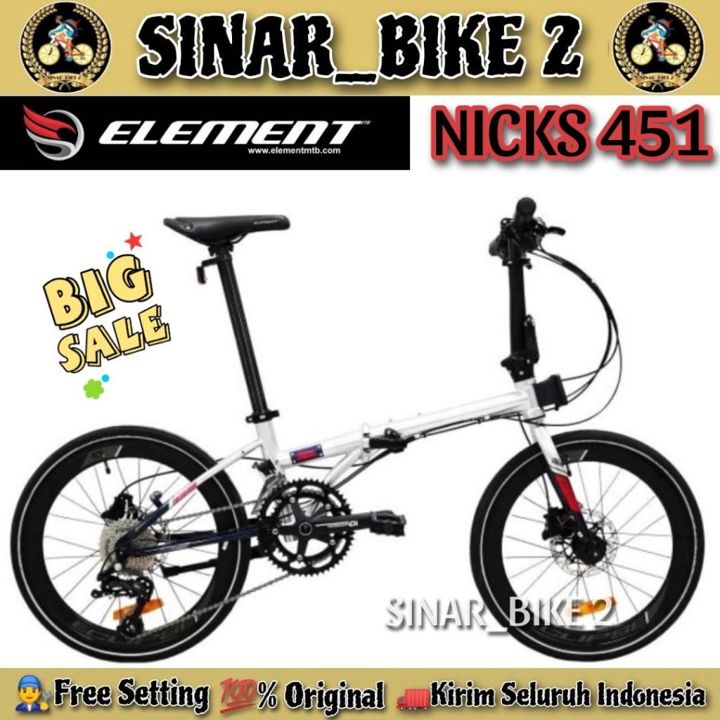 Jual Sepeda Lipat 20 Inch ELEMENT NICKS 451 NEW | Shopee Indonesia