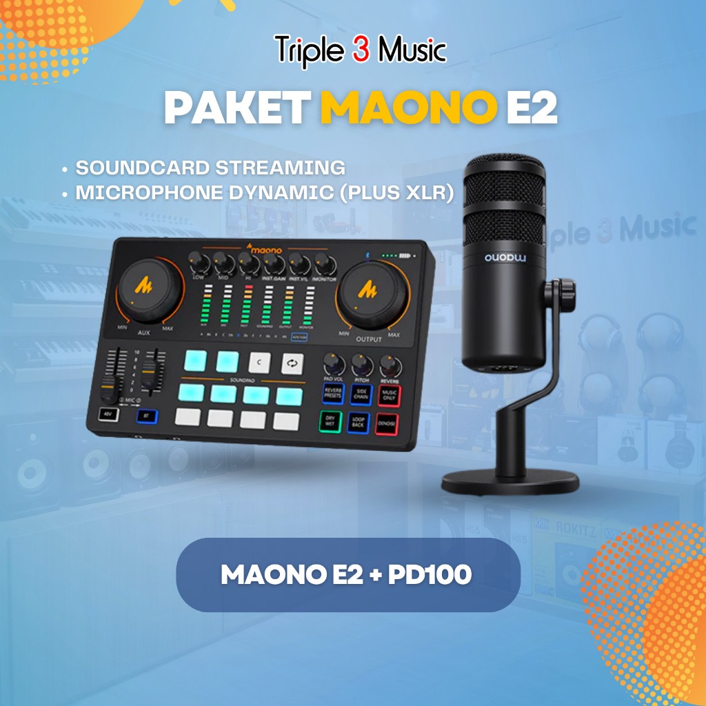 Jual Paket Live streaming single Maono e2 ame2 + Microphone Maono pd100 ...