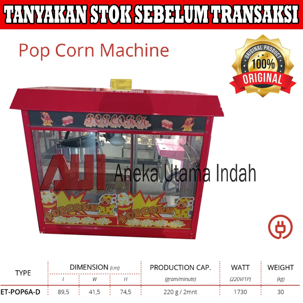 Jual Getra ET-POP6A-D ET POP6AD Popcorn Machine Popcorn Maker Atau ...