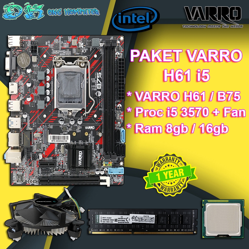 Jual Paket Proc I5 Gen 3 Ram ( Mobo Varro H61 + Proc Core i5 3570 3 ...