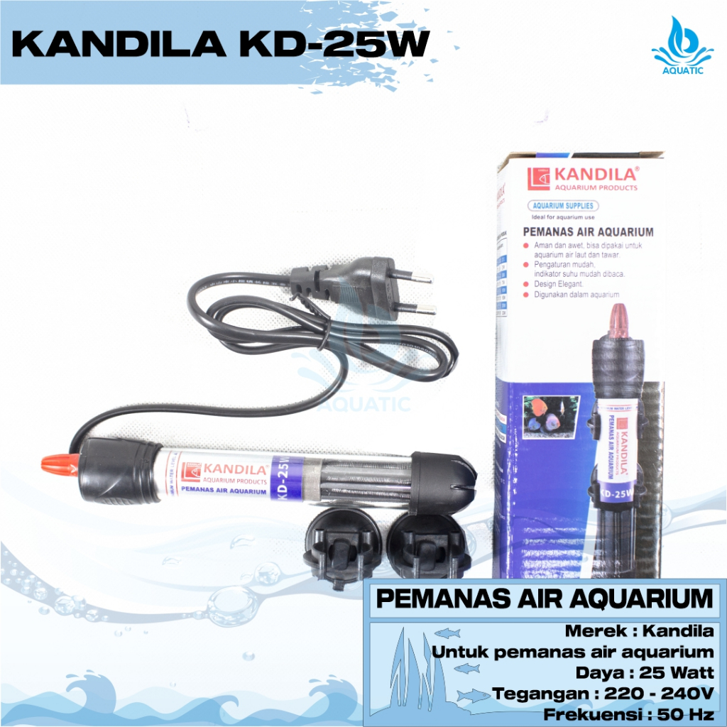 Jual KANDILA KD-25 WATT HEATER PEMANAS AIR AQUARIUM PENGHANGAT KD-25 ...