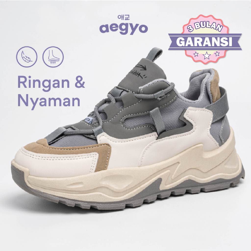 Jual AEGYO Ryujin Sepatu Sneakers Wanita Sport Shoes Gray | Shopee ...