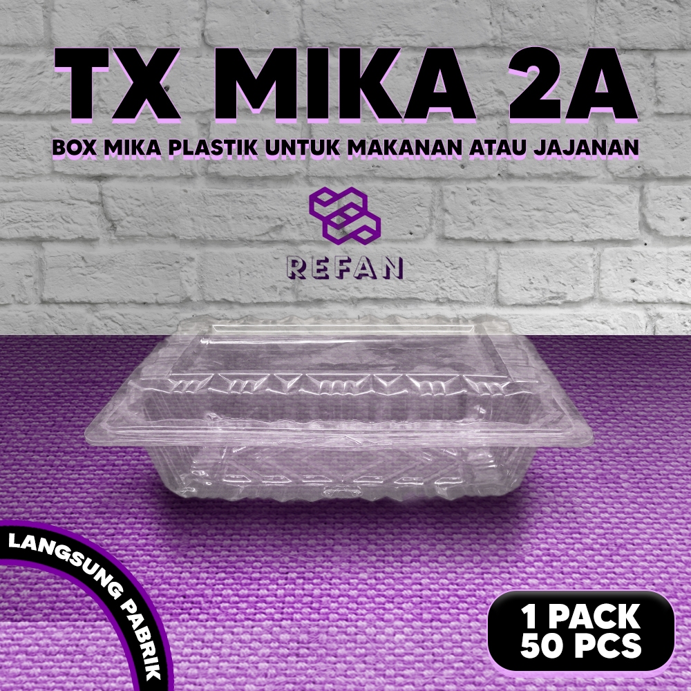 Jual Plastik mika kue ukuran 2A isi 50pcs / mika kotak makanan / box ...