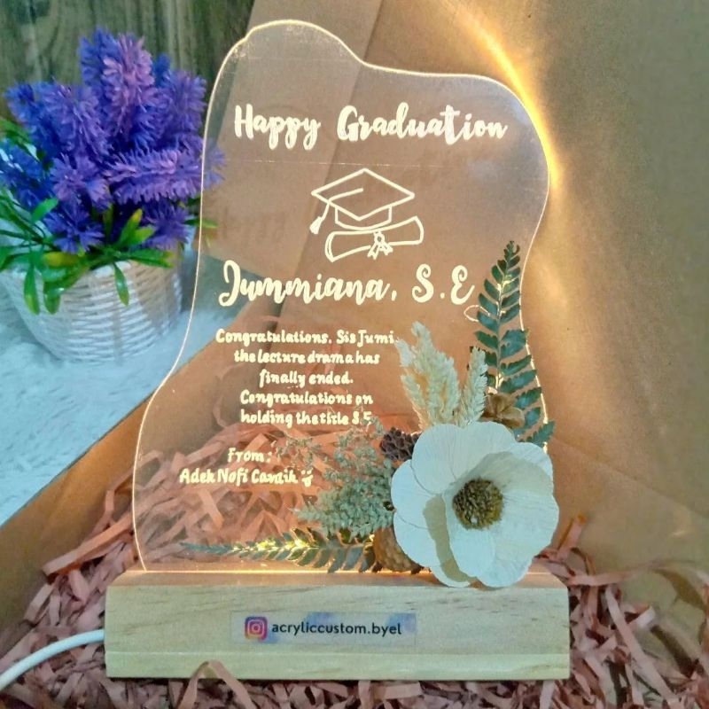 Jual [GIFT KEKINIAN] Free Box Akrilik Custom Acrylic Custom Bunga Sudut ...