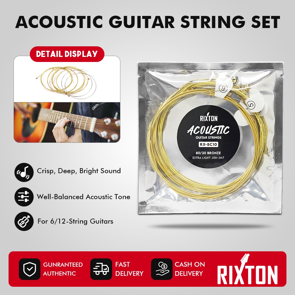 Jual Rixton RX-BC10 6PCS Original Acoustic Guitar String Set Guitar ...