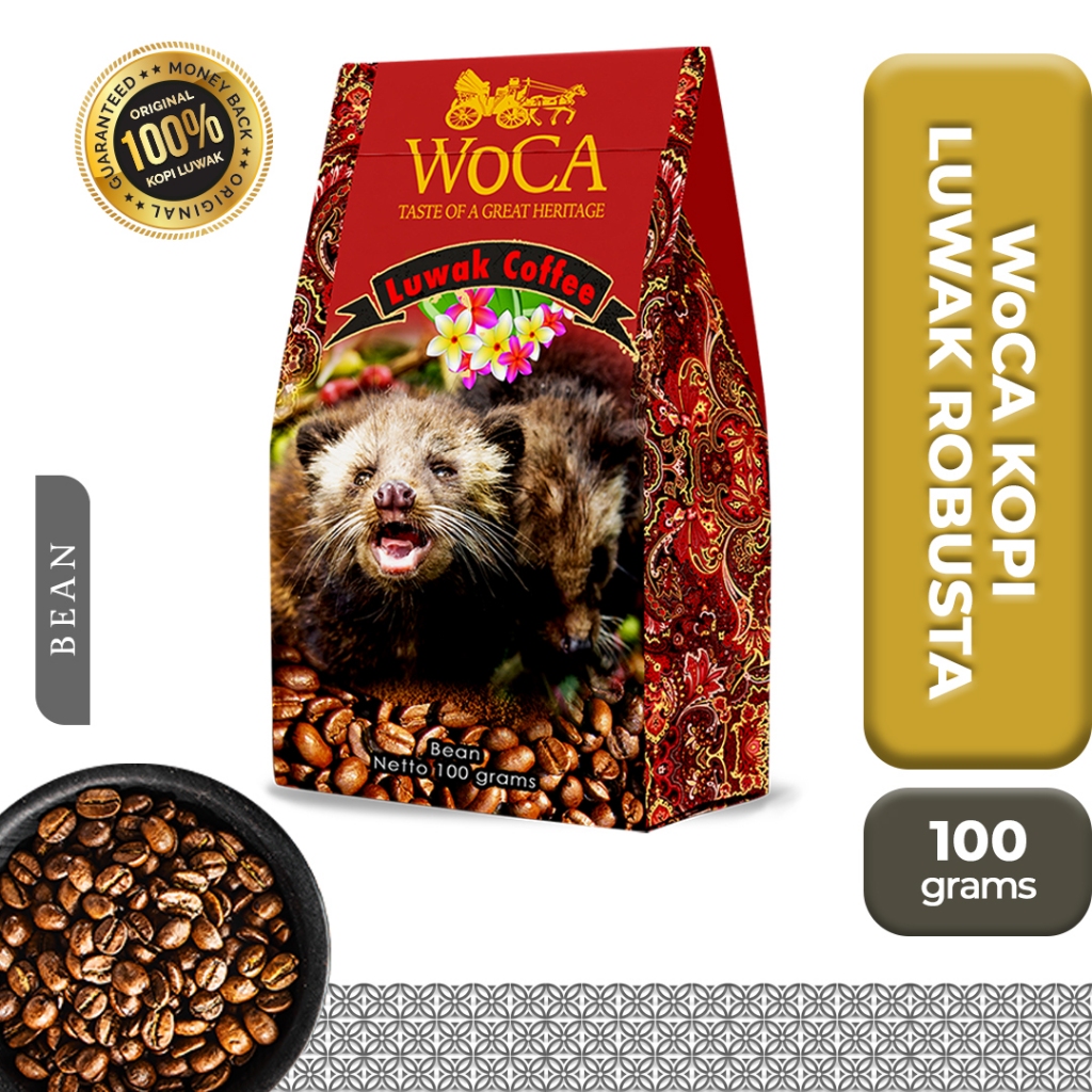 Jual WoCA Kopi Luwak Robusta 100 gram bean | Shopee Indonesia