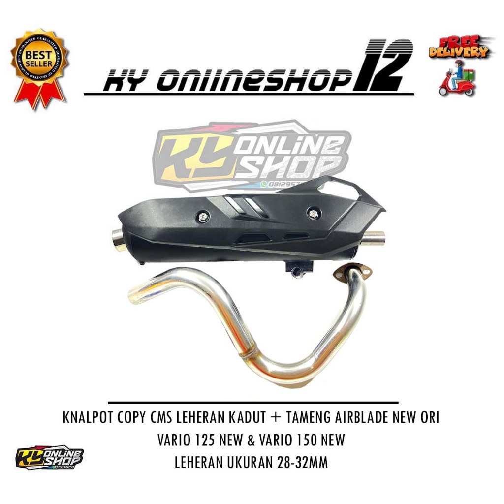 Jual KNALPOT COPY CMS VARIO 125/150 NEW LEHERAN KADUT UKURAN 28-32 MM ...