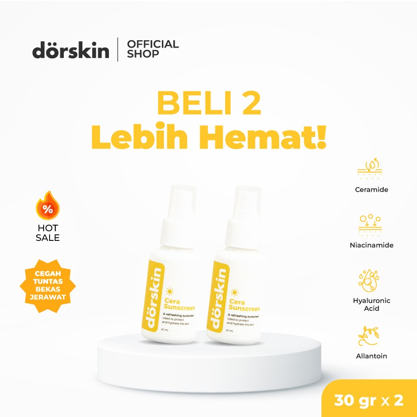 Jual Dorskin Bundling Cera Sunscreen [2 PCS] - Reapply Sunscreen Spray ...
