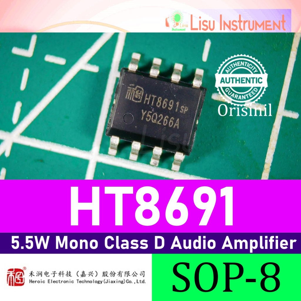Jual HT8691 5.5W Anti-Clipping Mono Class D Audio Amplifier HT8691SP SOP-8 Heroic Technology ...