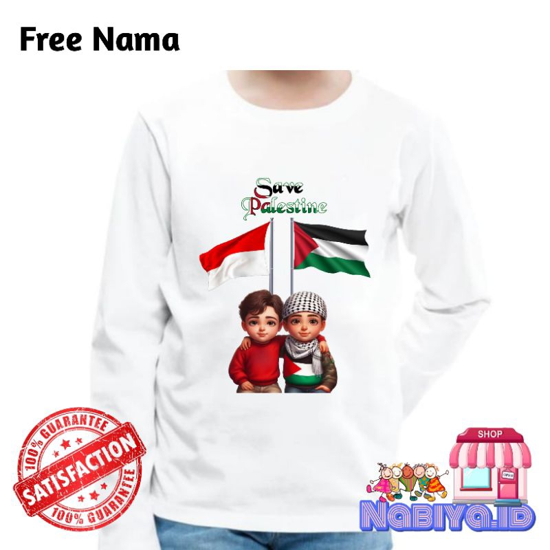 Jual BAJU ANAK FREE PALESTINE BENDERA INDONESIA&PALESTINE KAOS ATASAN ...