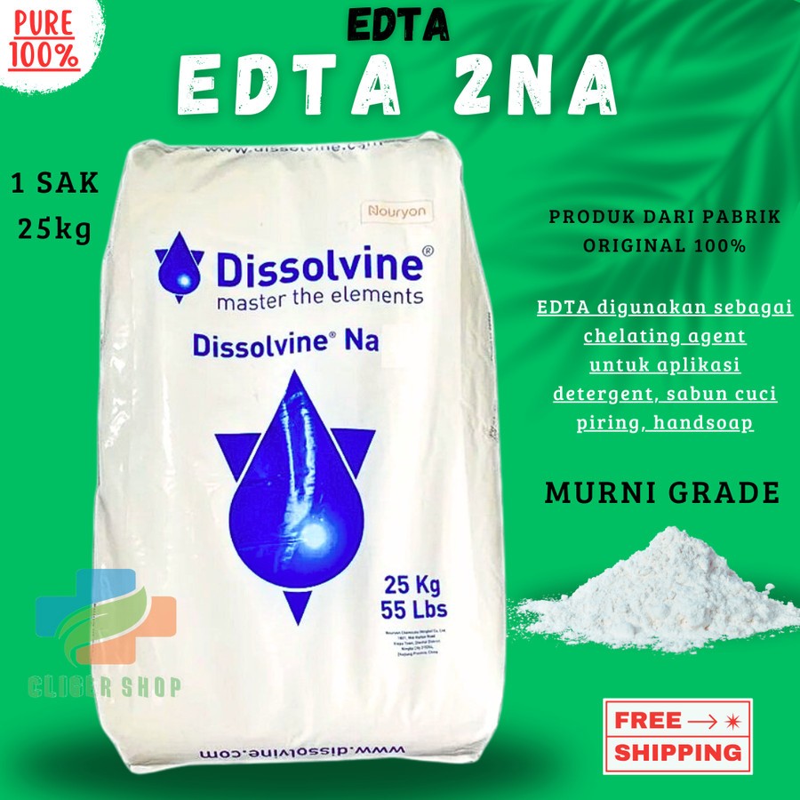 Jual EDTA 2NA 25KG / DISSOLVINE NA2 / EDTA2NA 1 SAK 25KG | Shopee Indonesia