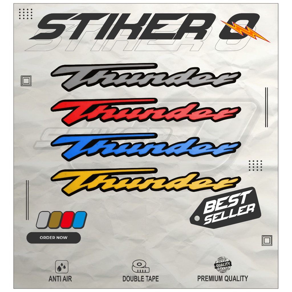 Jual StikerQ Tulisan Suzuki Thunder 125 - Emblem Akrilik Motor Thunder ...
