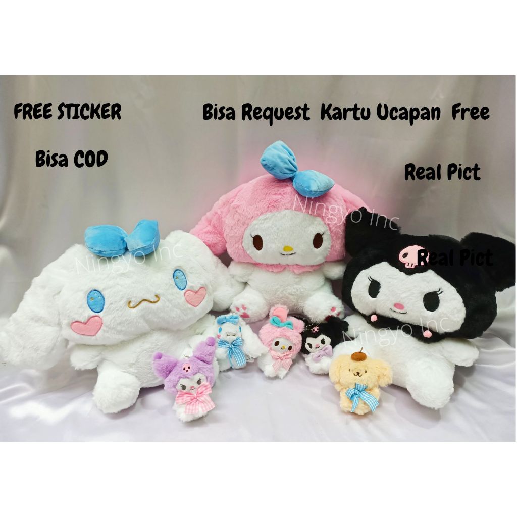 Jual BONEKA CANTIK KARAKTER SANRIO MY MELODY KUROMI CINNAMOROL LUCU IMUT BAHAN BULU HALUS ...