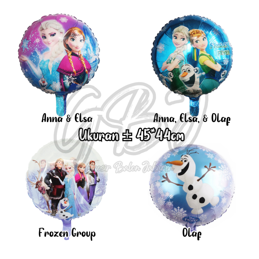 Jual Balon Foil BULAT Frozen / LOVE Karakter Elsa Disney (Anna, Elsa ...