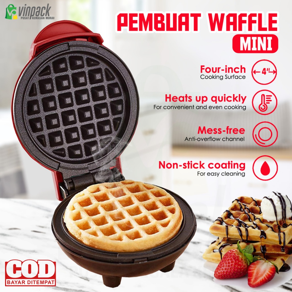 Jual Mini Waffle Maker Pembuat Waffle Elektrik Cetakan Wafel/ Waffle ...