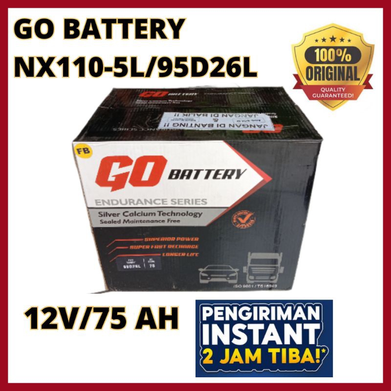 Jual GO BATTERY NX110-5L MF 12V/75AH | Shopee Indonesia