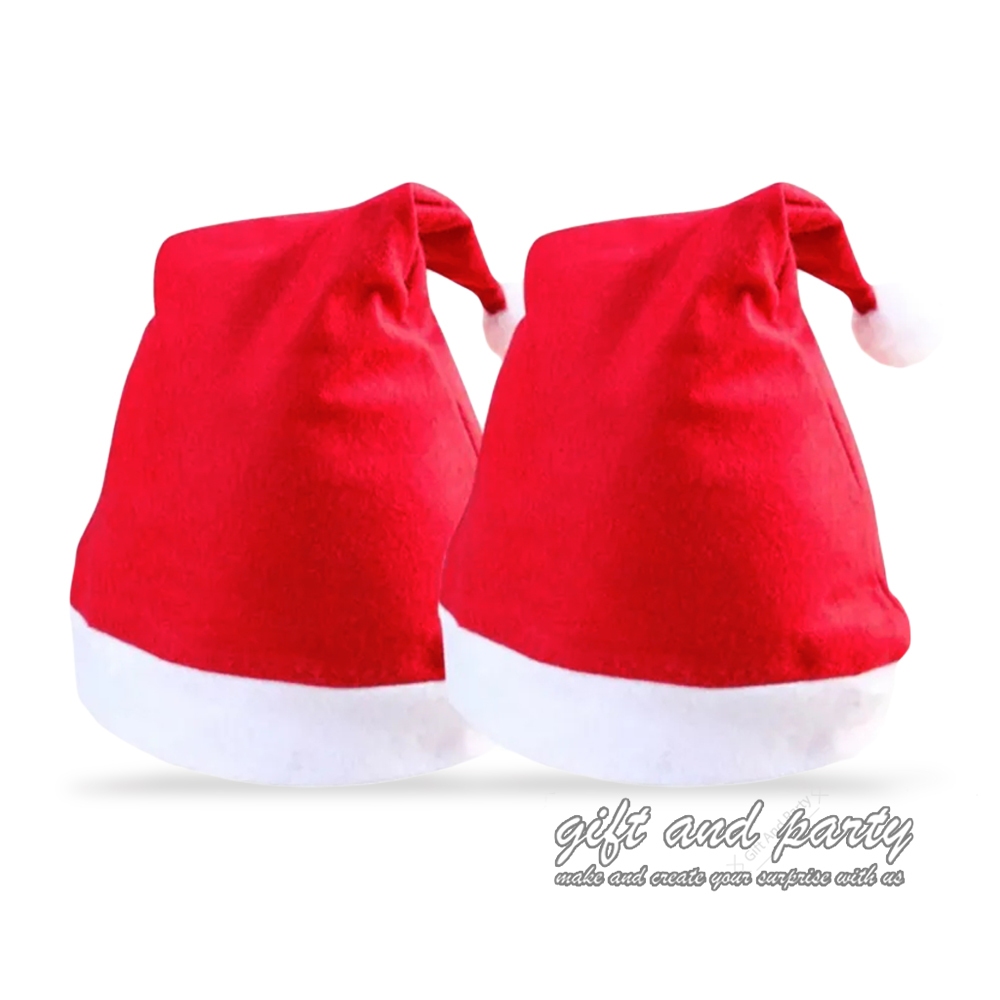 Jual Topi Natal Polos Per 12 Pcs All size / Topi Santa / Topi Christmas ...