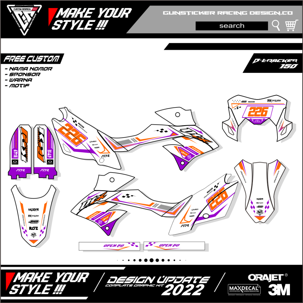Jual decal motor dtracker striping motor dtx full body 022 | Shopee ...