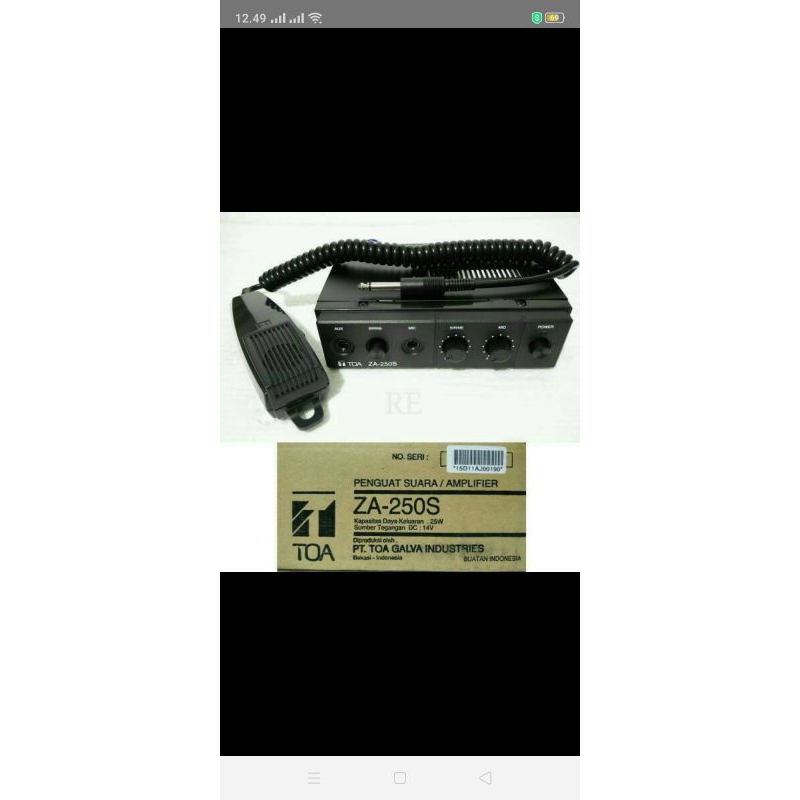 Jual TOA CAR AMPLIFIER SIRINE MIC 25WATT | Shopee Indonesia