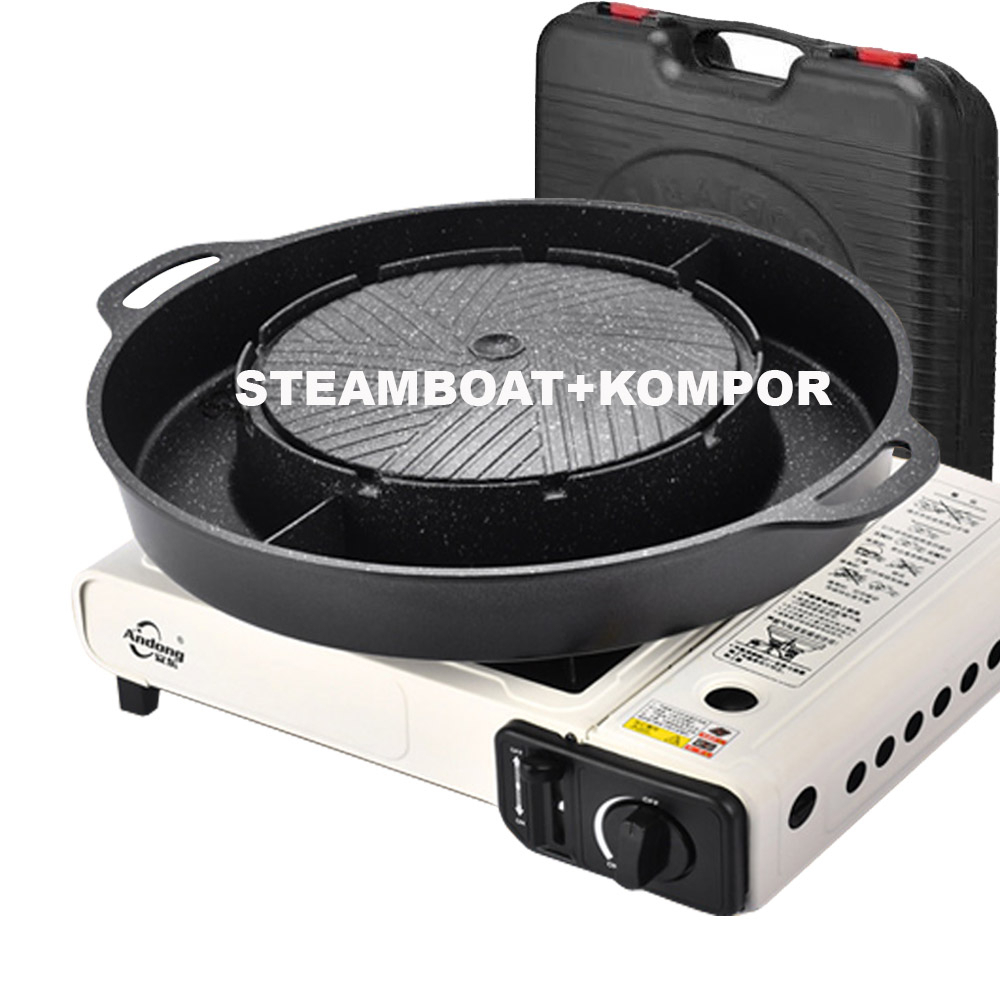 Jual Paket Combo Steamboat Bulgogi 2in1 Plus Kompor Portable / Korean ...