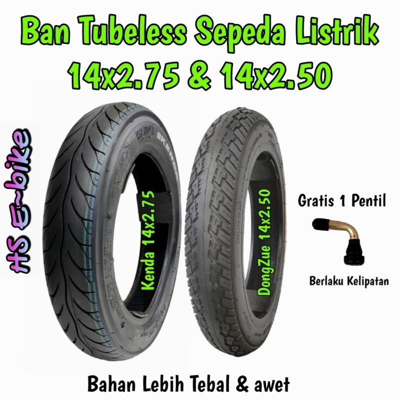 Jual BAN TUBELESS SEPEDA LISTRIK 14x2.75 & 14x2.50 | Shopee Indonesia