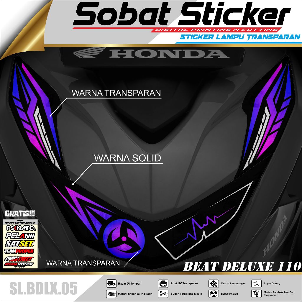 Jual Stiker Lampu Beat Deluxe 2020 - 2022 / SB Sobat Stiker / Sticker ...