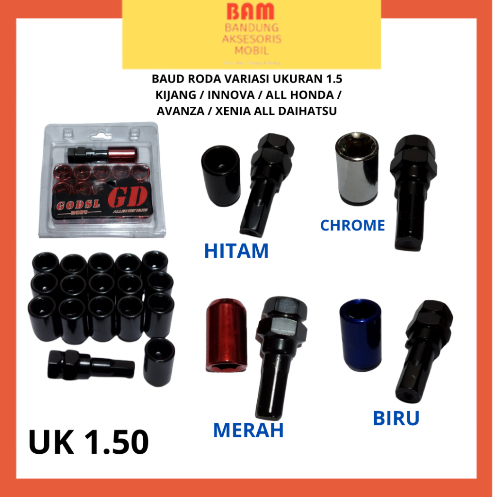 Jual Baut Roda Mobil Racing 1.5 MM 16 PCS Baut Velg Mobil Variasi Baut ...