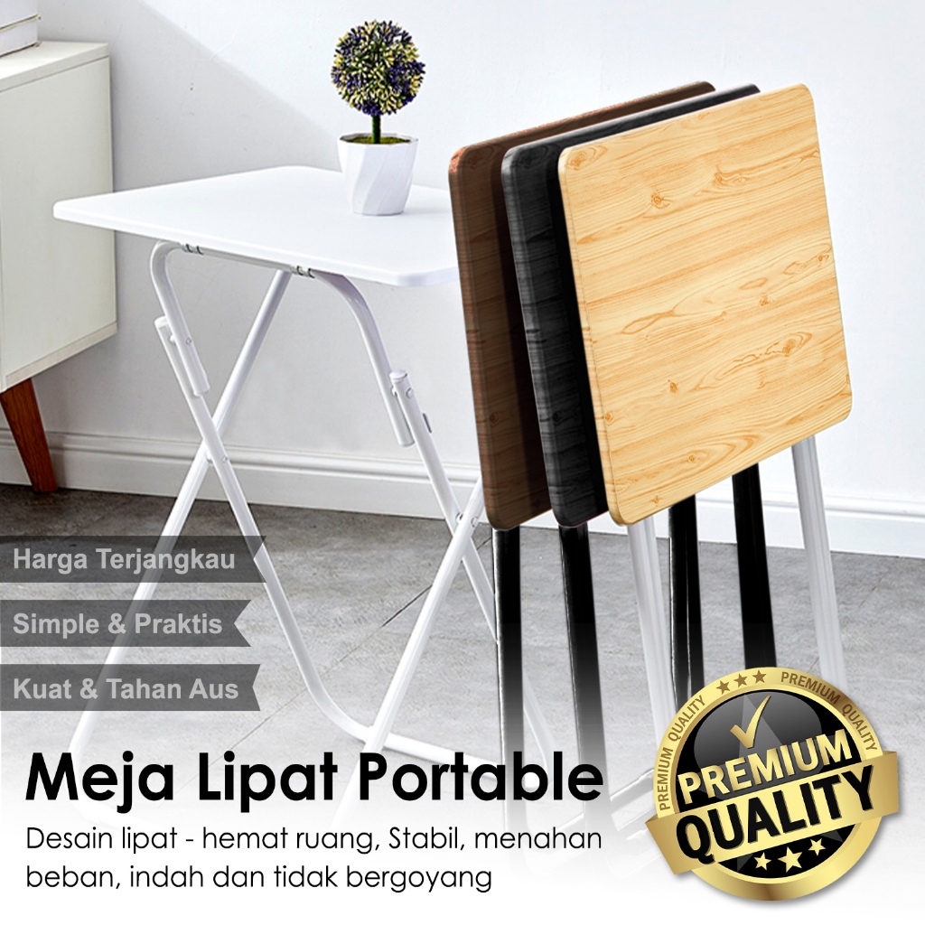 Jual Meja Lipat Portable Meja Serbaguna Meja Aesthetic Meja Kayu Meja Belajar Minimalis Bahan ...