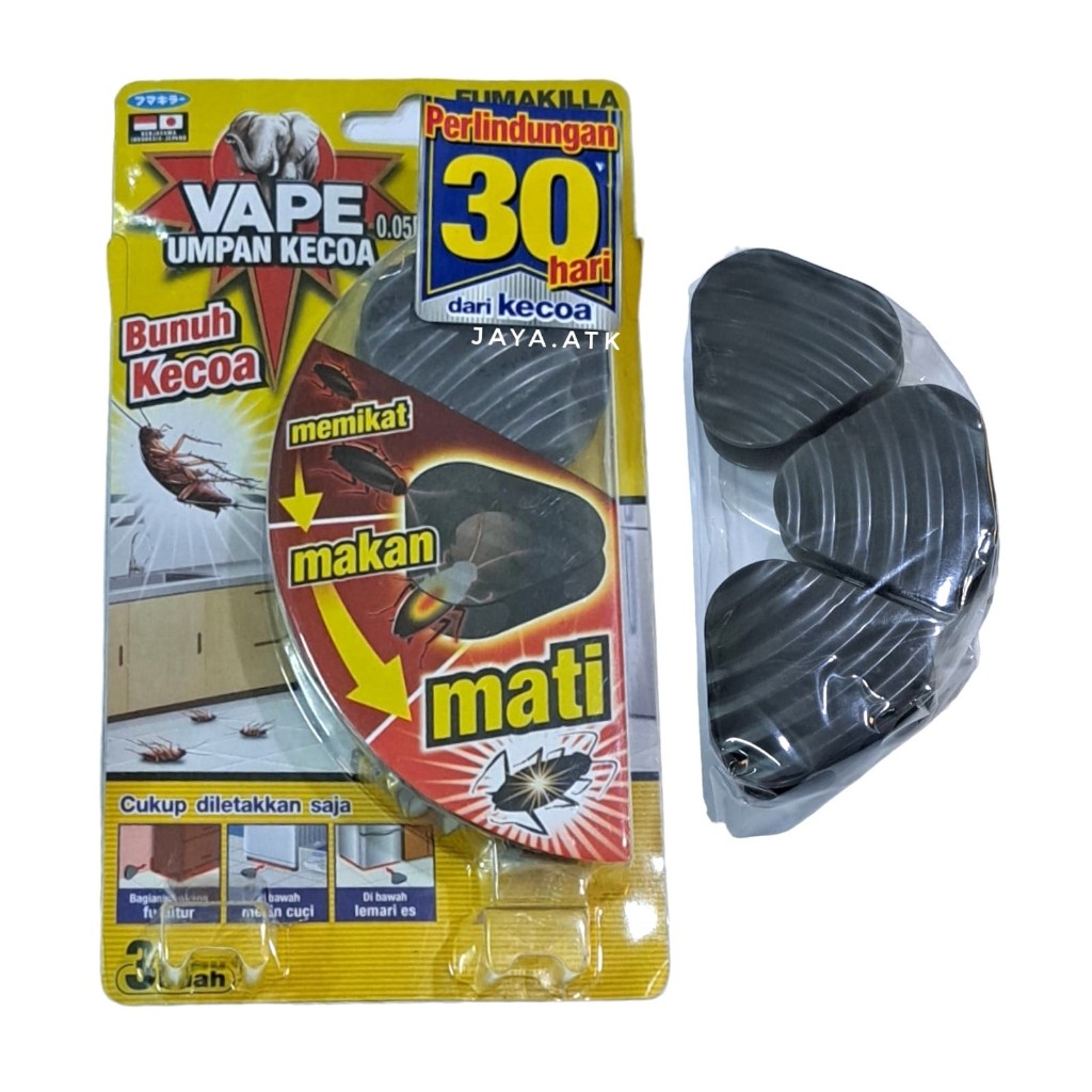 Jual UMPAN PERANGKAP RACUN ANTI KECOA VAPE FUMAKILLA 3PCS 30 HARI ...
