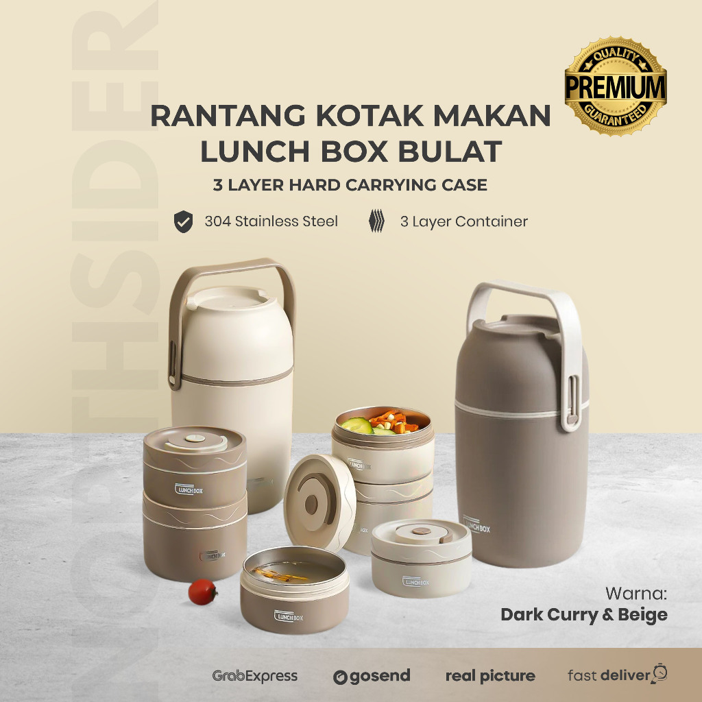 Jual Rantang kotak makan lunch box 3 layer Insulated carrying case JS ...