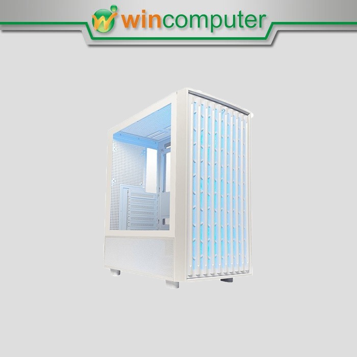 Jual Casing PC Cube Gaming Arfel WHITE - Tempered Glass, ATX, 3x Rainbow RGB Fan | Shopee Indonesia