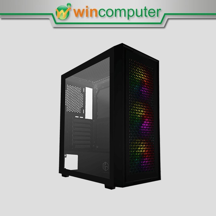 Jual Casing PC Cube Gaming Stark BLACK - Tempered Glass, ATX, 3x ...