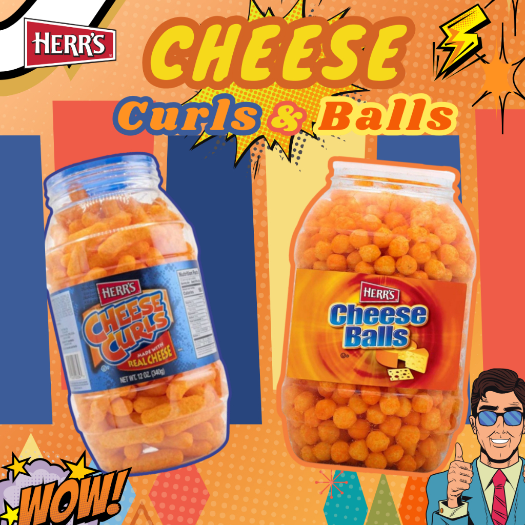 Jual Herr's Cheese Barrel Cemilan Import Snack Bola Keju Curl Puff 1 ...