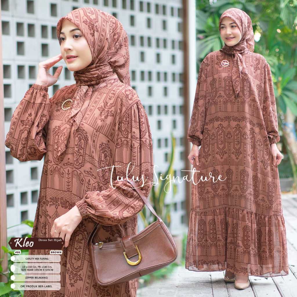 Jual Elhafidz.id Baju Gamis Set Hijab Segiempat - Gamis Ceruty With Furing LD 110 - Kleo ...