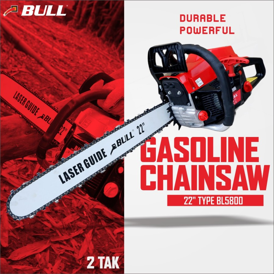 Jual Chainsaw BULL BL5800 22 inci bar baja / Mesin Potong Pohon ...