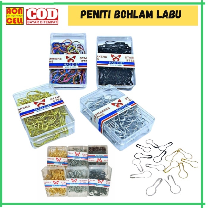 Jual Peniti Bohlam bulb pear labu anti nyangkut utk jilbab hijab isi ...