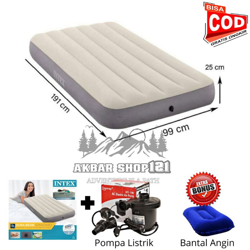 Jual Kasur Angin INTEX DuraBeam Twin 64707 Ukuran 99x191x25 cm | Shopee ...