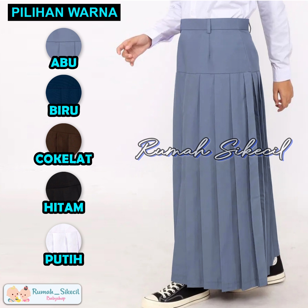Jual Rok Rempel PINGGANG BAWAH Turun Pinggang Sekolah Kerja Hitam Putih ...